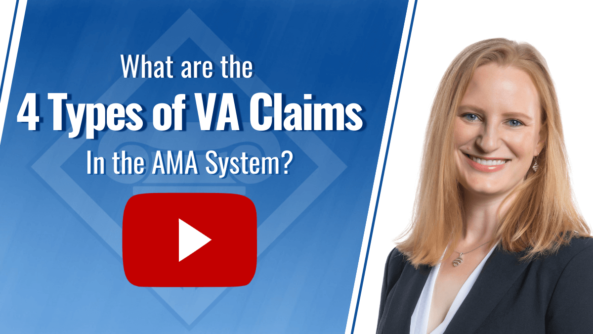Four types of claims that can be filed under the AMA system